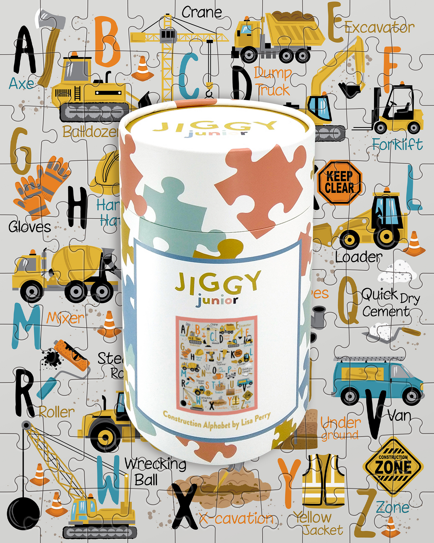 JIGGY Junior, Construction Alphabet by Lisa Perry – JIGGY Puzzles